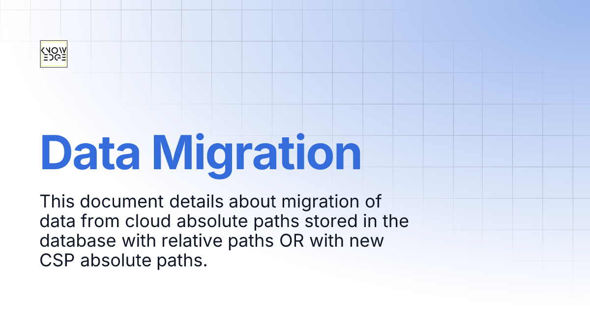 Data Migration | Sunbird Knowlg