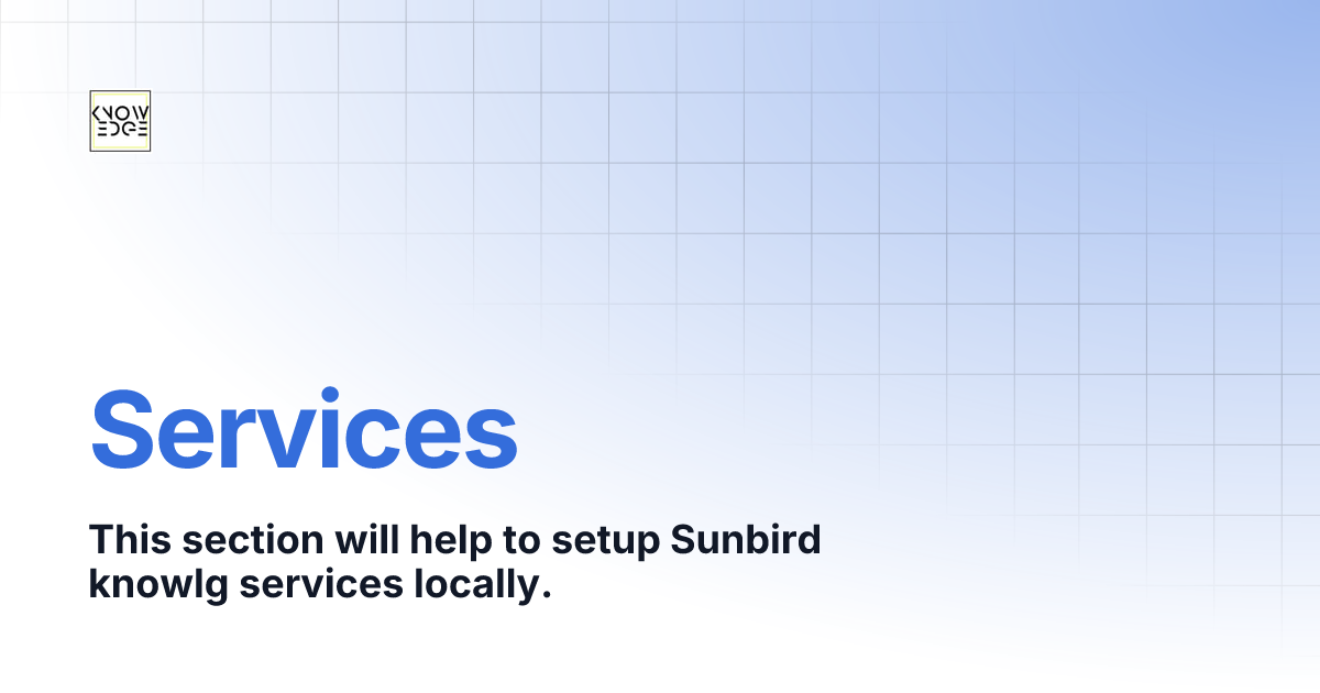 Services | Sunbird Knowlg